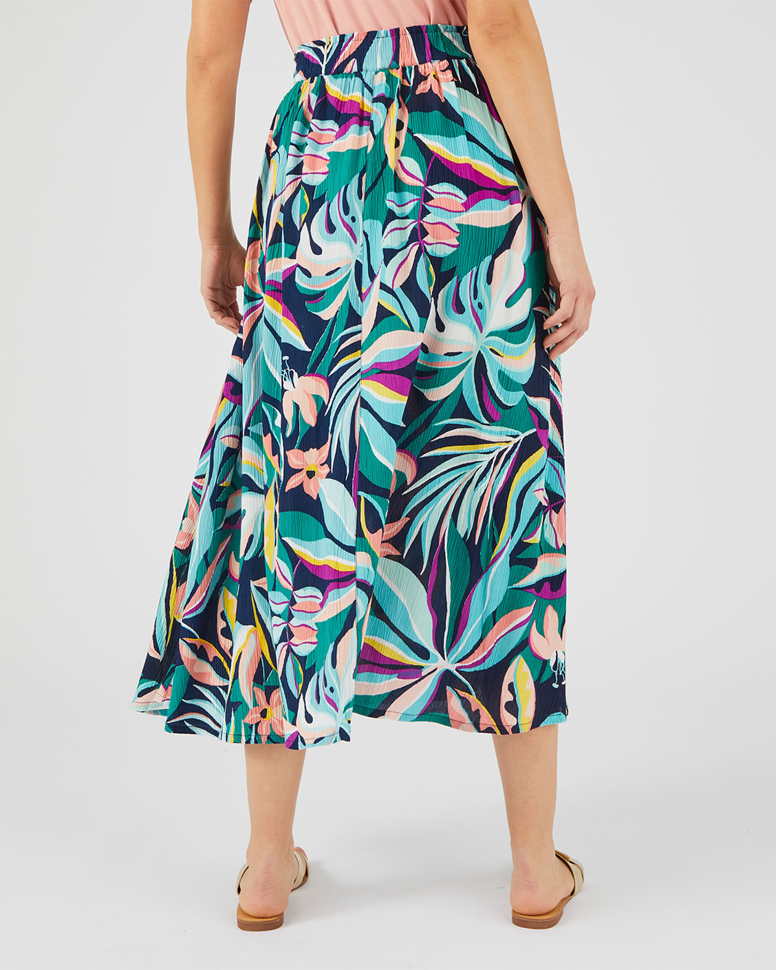 Jupe Crépon tropical fibres pure viscose Lenzing™ EcoVero™ - Jupes - Damart Luxembourg