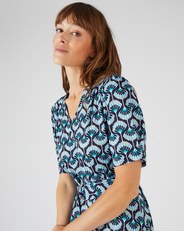 Robe stretch imprimée graphique - Robes - Damart Luxembourg