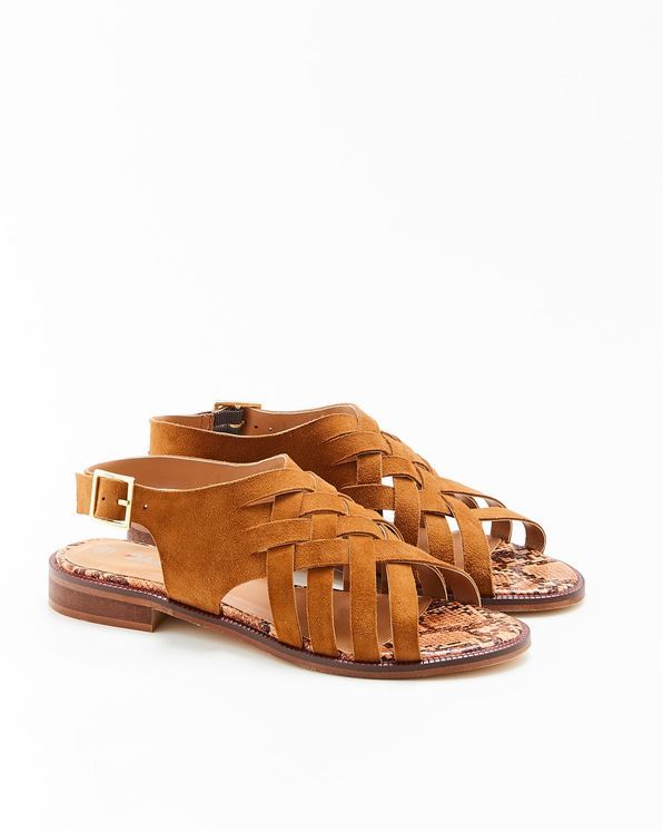 Sandales à brides croisées cuir chèvre - Sandales - Damart Luxembourg