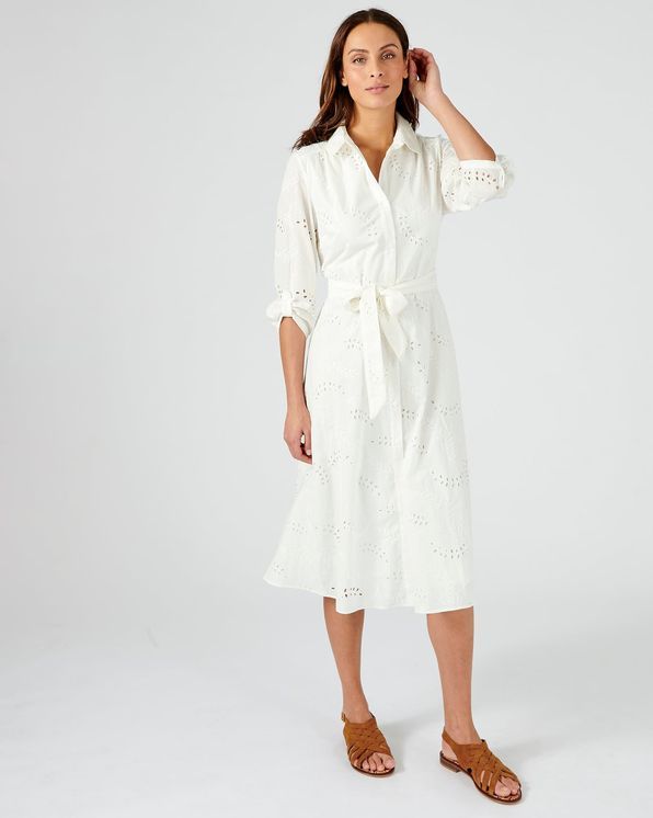 Robe broderie anglaise pur coton - Robes - Damart Luxembourg